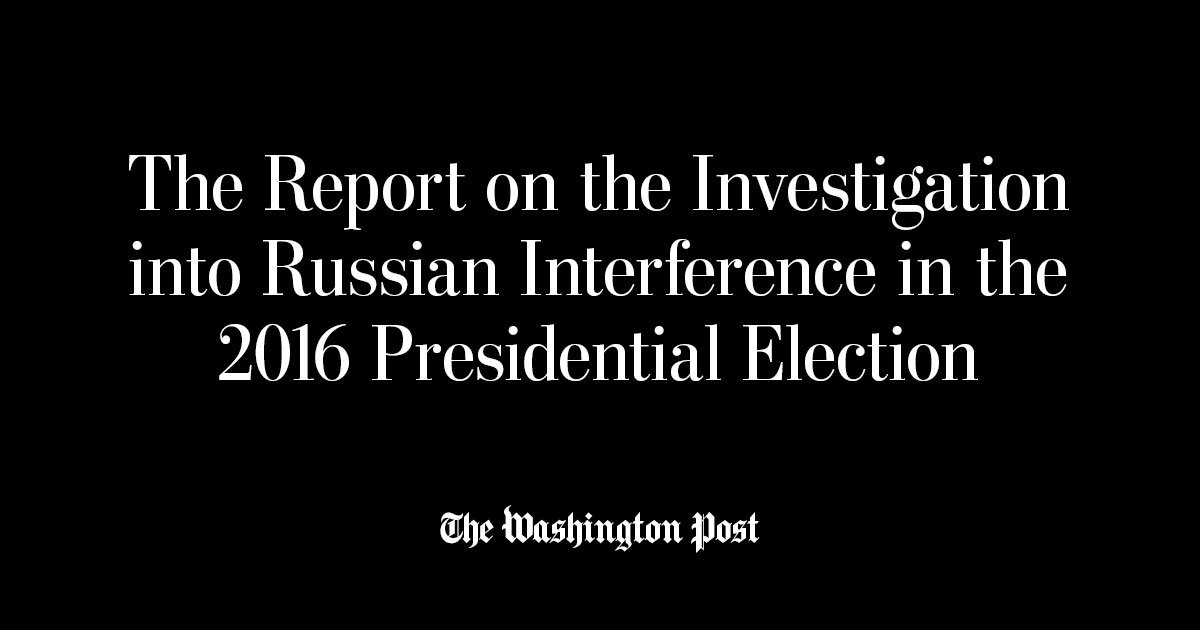 The Mueller Report - The Washington Post