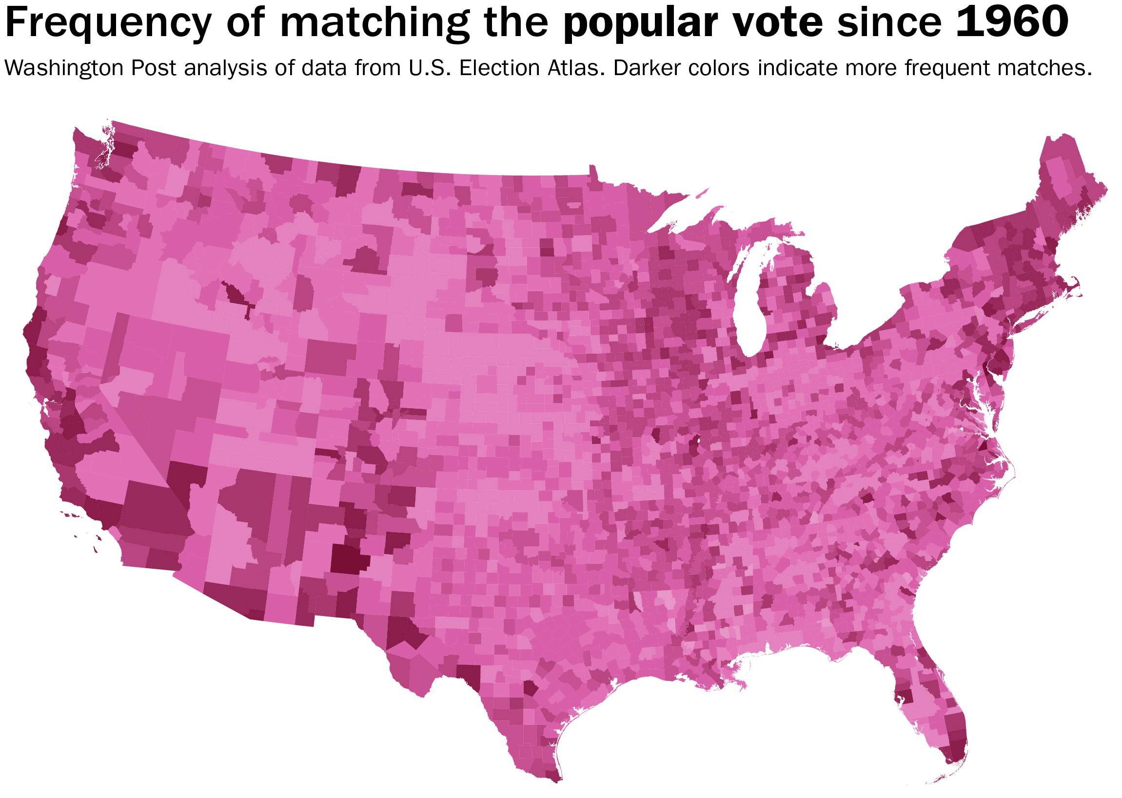 1960 Popular Vote Map 1960 United States Presidential Election