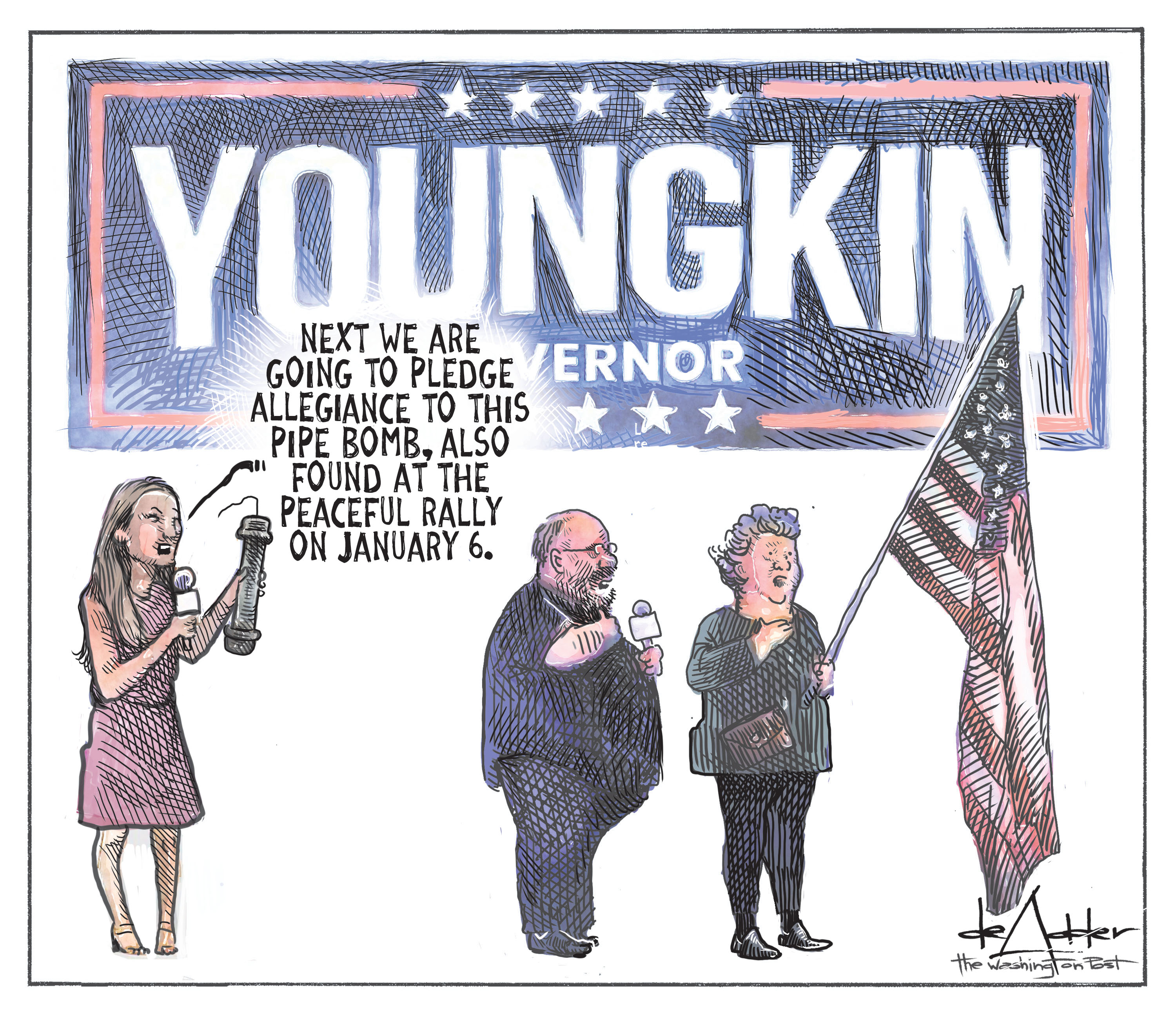 The Pledge To Flag Cartoon