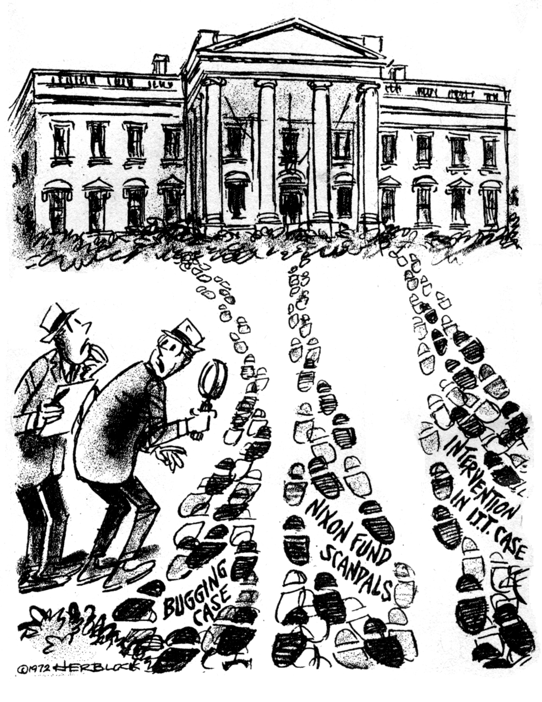 Herblock Watergate Political Cartoons “I Am Not A Crook”