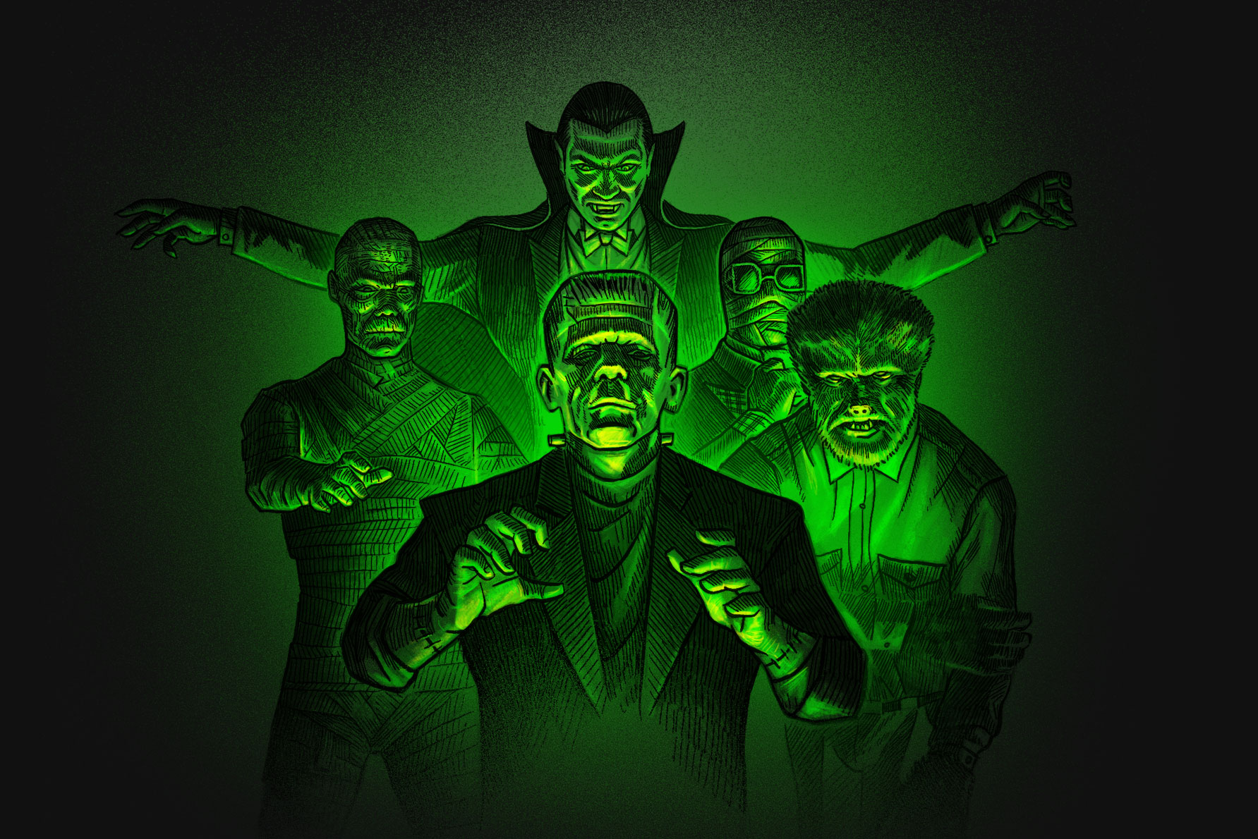 Classic Horror Monsters Background