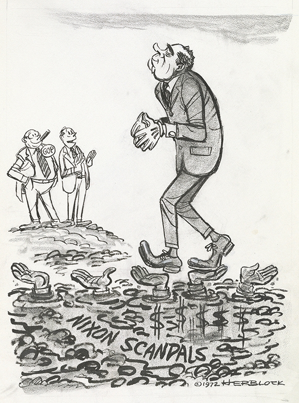 Herblock Watergate Political Cartoons “I Am Not A Crook”
