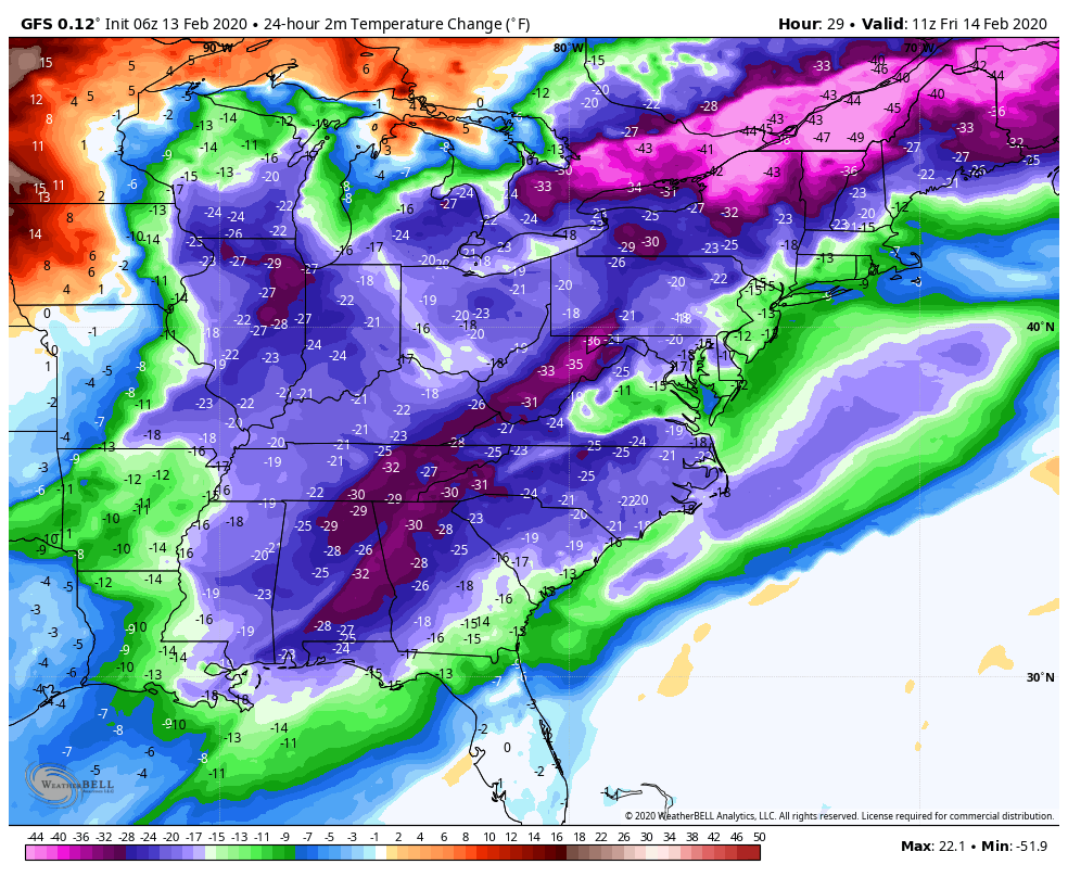 Coldest air of season for many as Arctic air mass engulfs eastern half ...